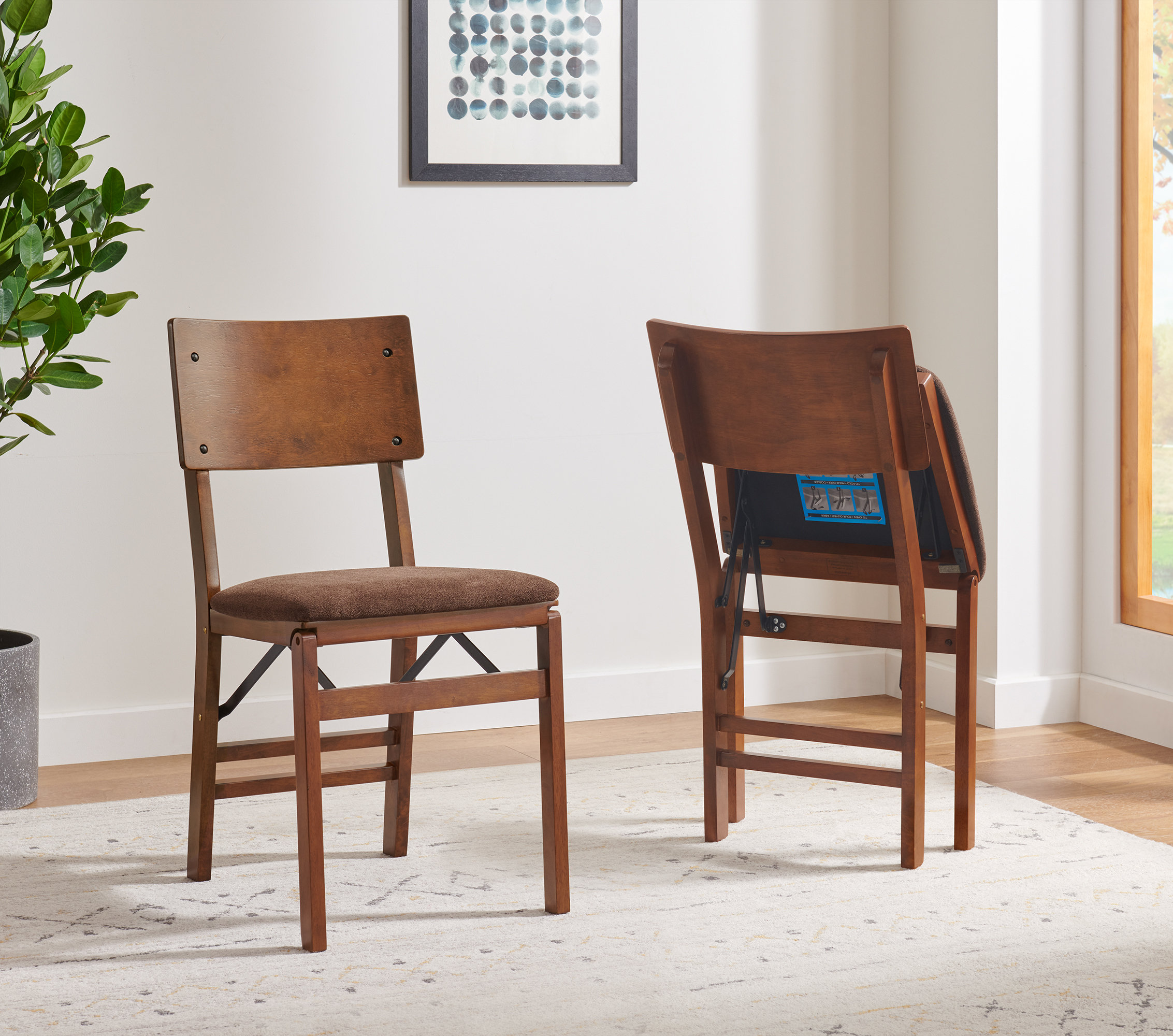 Red Barrel Studio Emiree Fabric Padded Banquet Folding Chair Folding ...