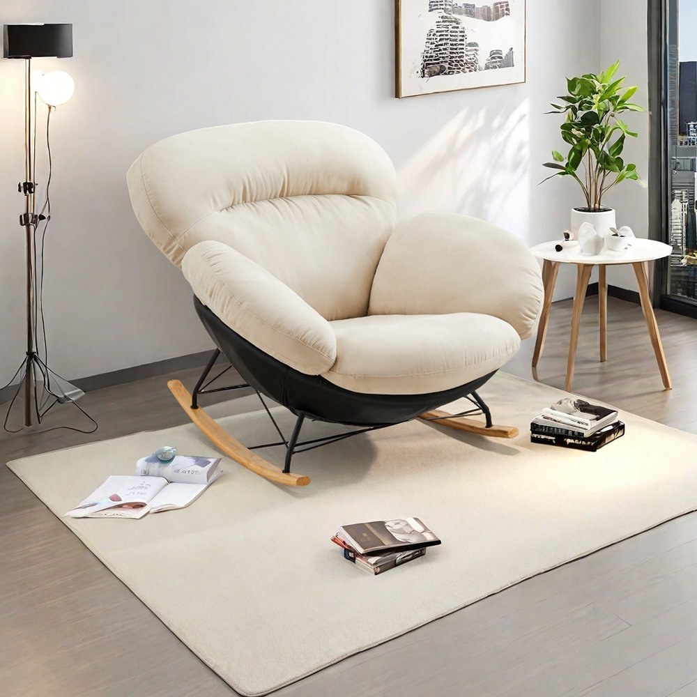 George Oliver Minimalist style ergonomic rocking chair | Wayfair