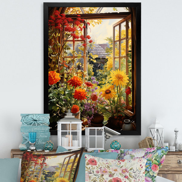 Ophelia & Co. Summer Flowers Window View At The Farm II - Floral Window ...