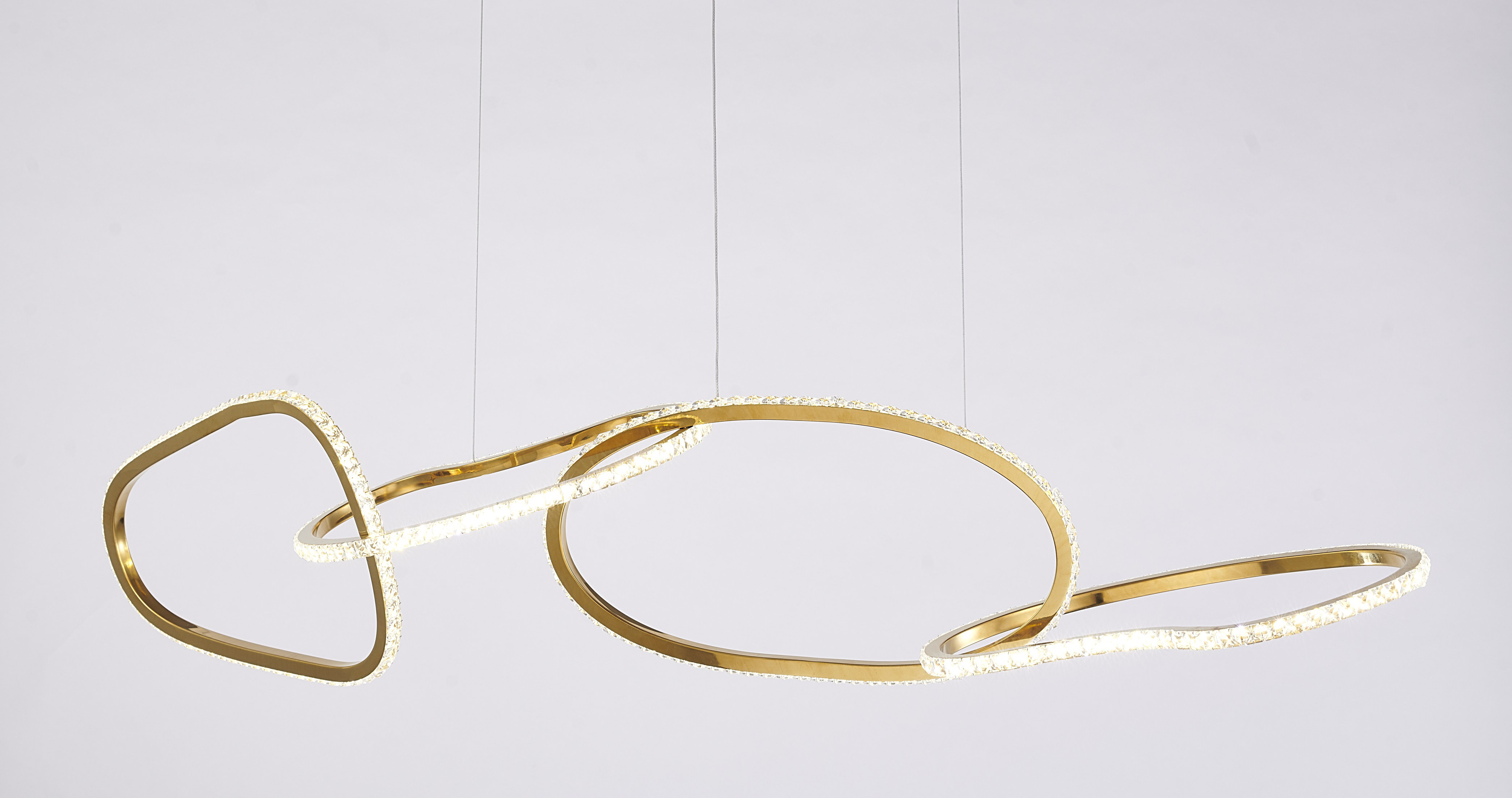 Everly Quinn Gold LED Chandelier With White Diffuser | Wayfair