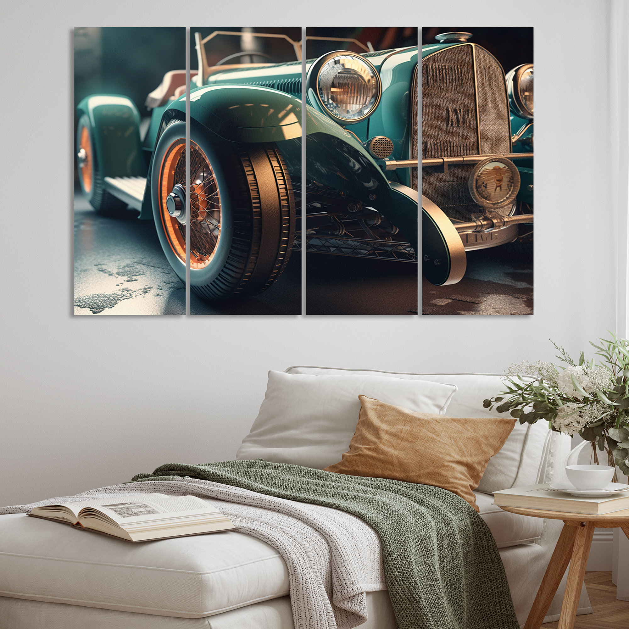 17 Stories " Vintage Oldtimer Classic Car Elegance I " 4 - Pieces | Wayfair
