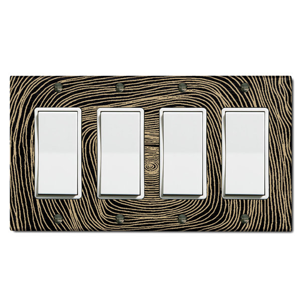WorldAcc Metal Light Switch Plate Outlet Cover (Abstract Swirl Art Gray ...