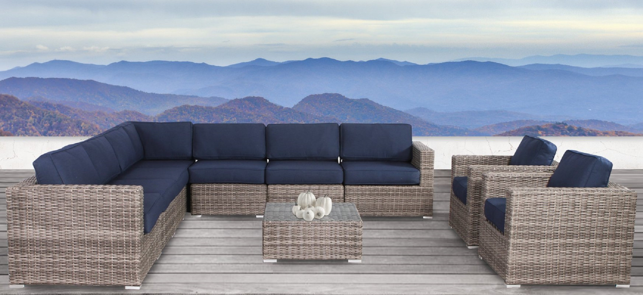 Sol 72 Outdoor™ Lazaro Fully Assembled 10 Piece Sectional Seating Group ...