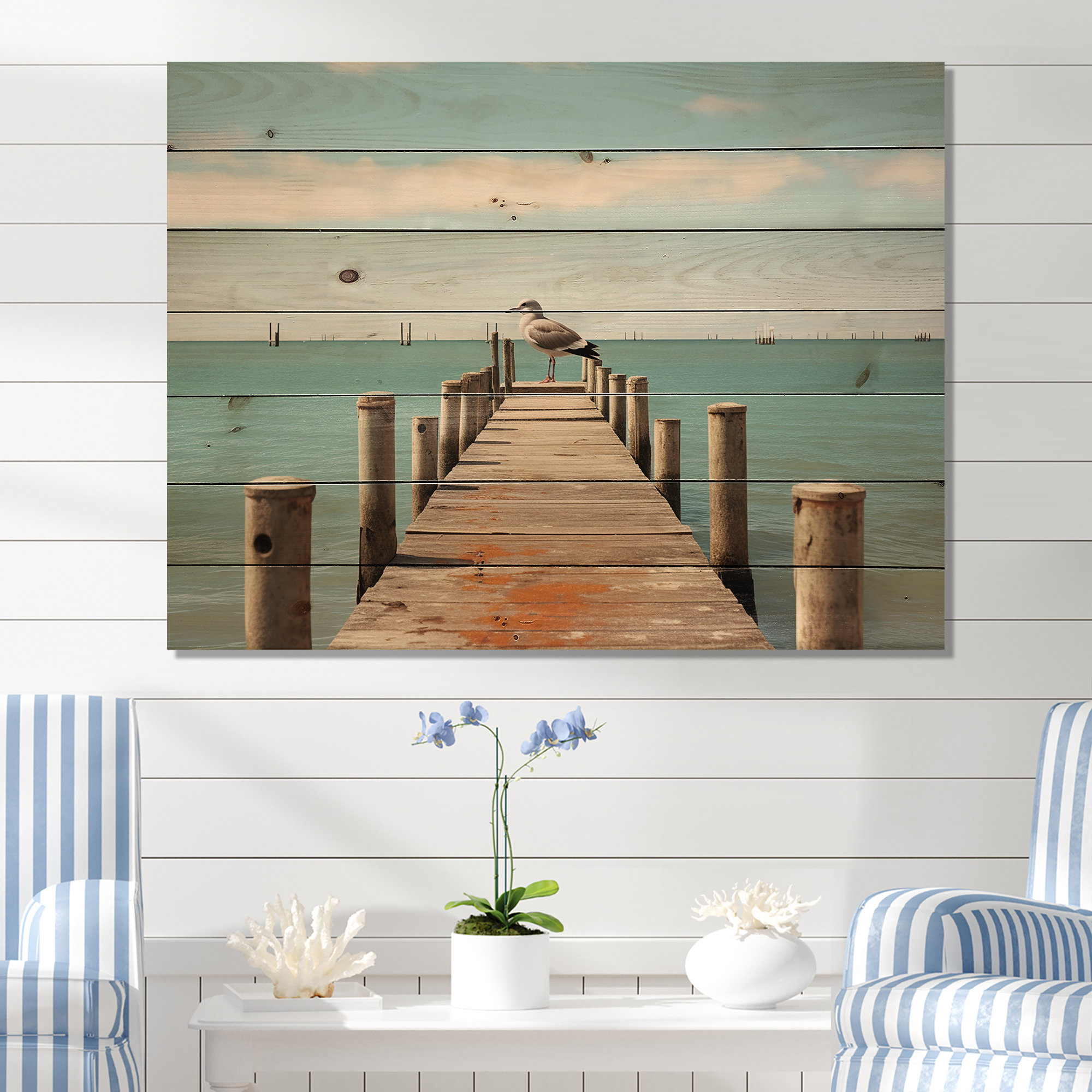 Dovecove Pier Lone Pier III Print on Natural Wood | Wayfair