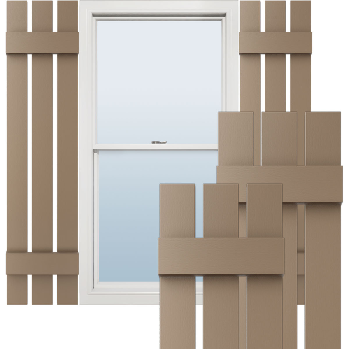 Ekena Millwork Lifetime Vinyl, Standard Three Board Spaced, Board-n ...