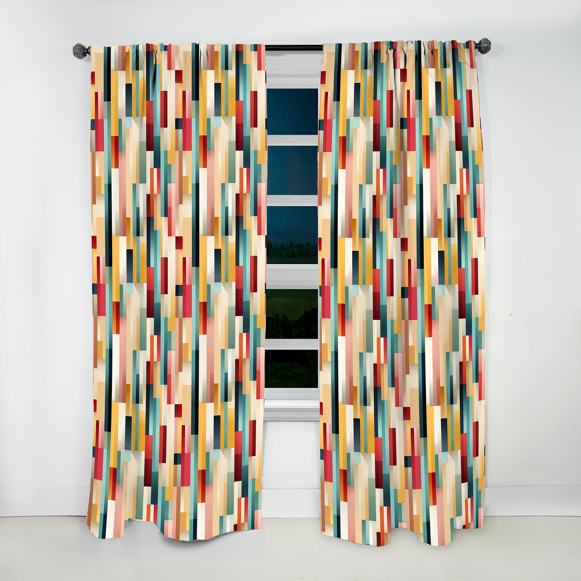 Design Art Urban Simplicity I - Stripped Curtain - Velvet Room ...