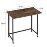 17 Stories Mobile Small Folding Desk With Wheel Rolling Computer Table ...
