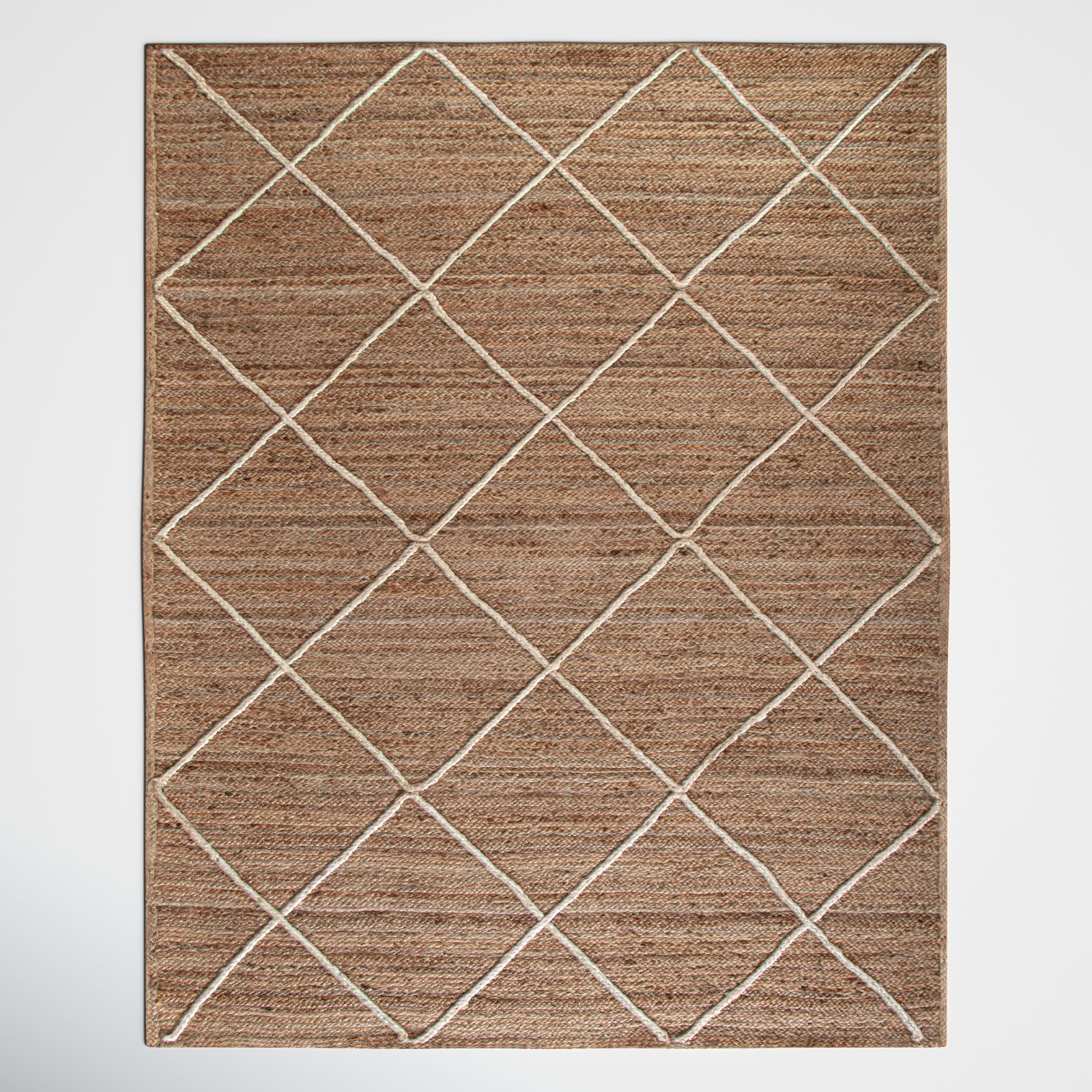 Birch Lane™ Alberta Geometric Handmade Flatweave Jute Brown/White Area ...