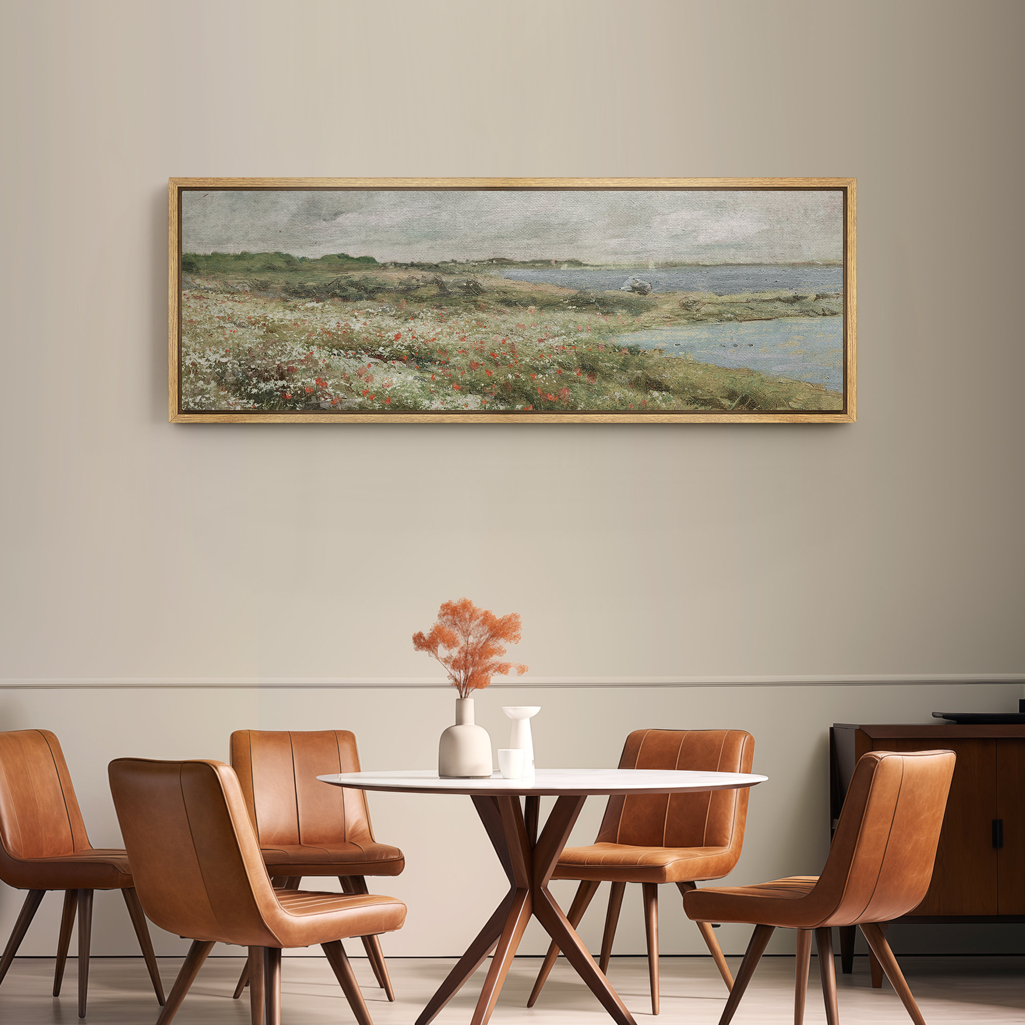 wall26 Wildflower Paierie By The Lake Extra Large Framed Wall Art ...