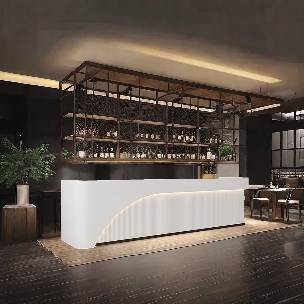 NBNKK Reception desk Rectangular Vintage Counter Bar & Bar Reception ...