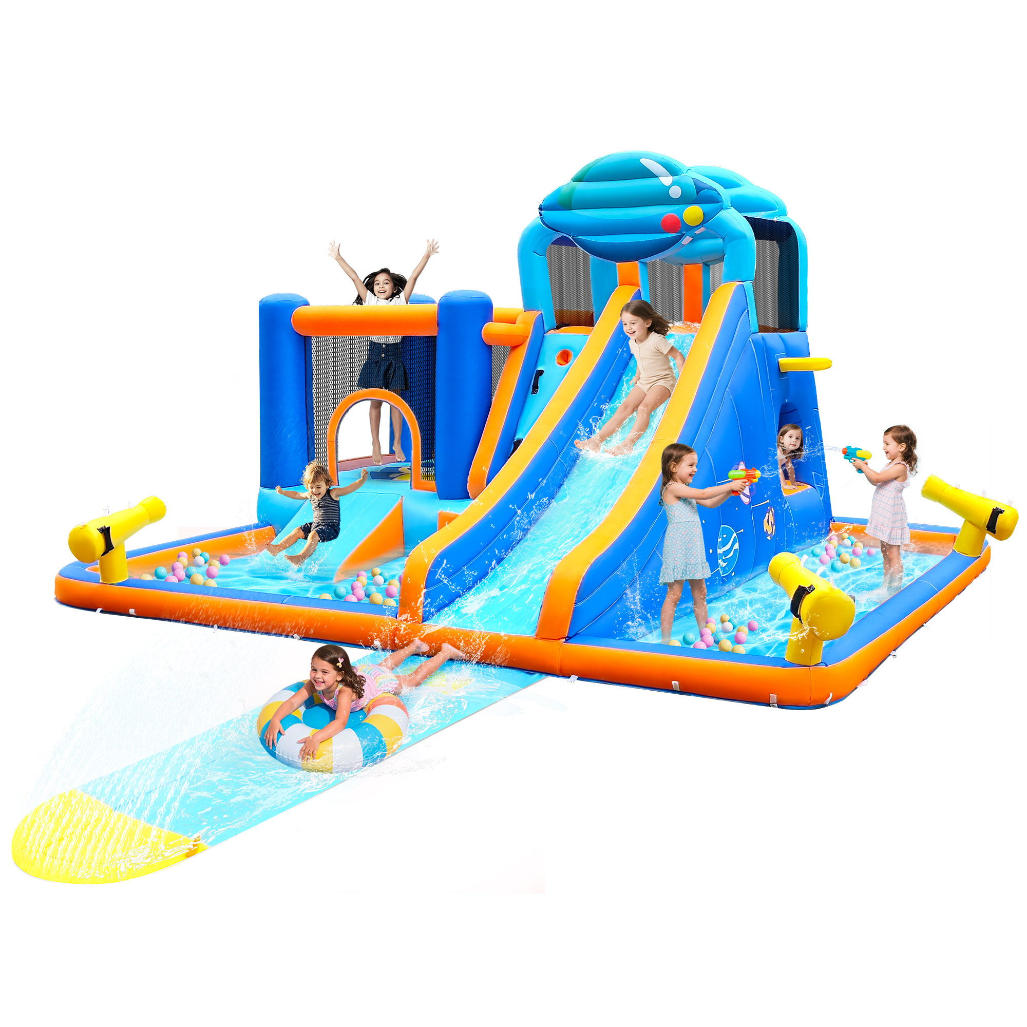 linor Inflatable Water Slide, 10 In 1 Water Slides Inflatables For Kids ...