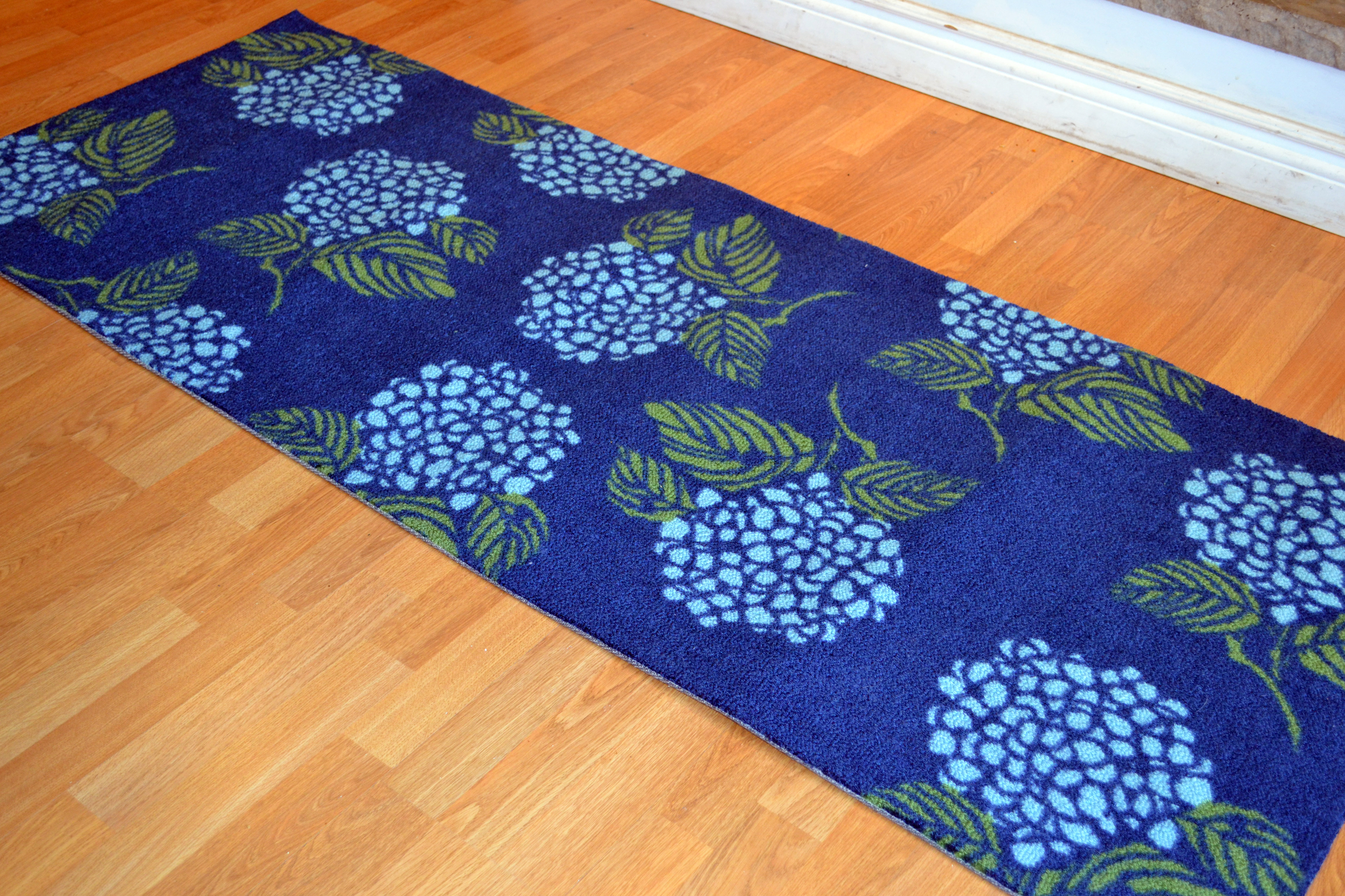 Latitude Run® Floral Hand Made Looped Blue Area Rug - Wayfair Canada
