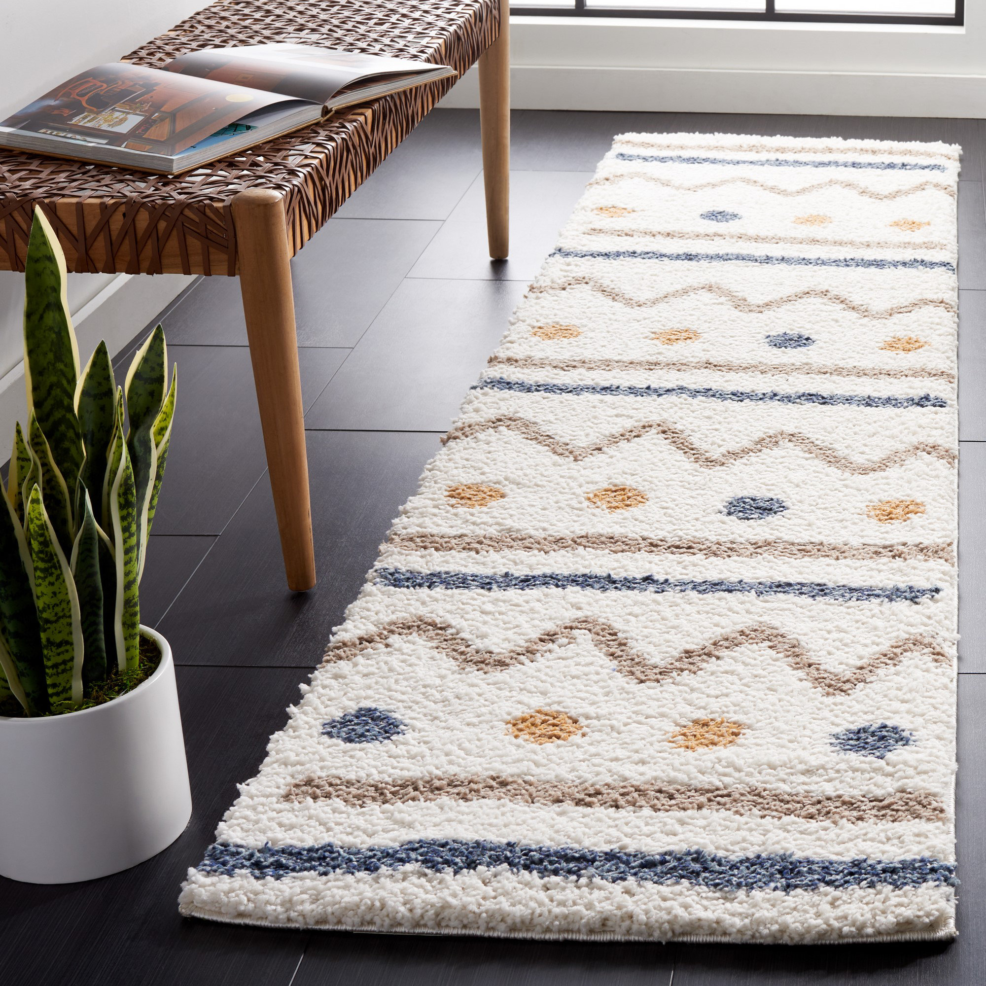 Union Rustic Eymy Shag Abstract Indoor/Outdoor Rug | Wayfair
