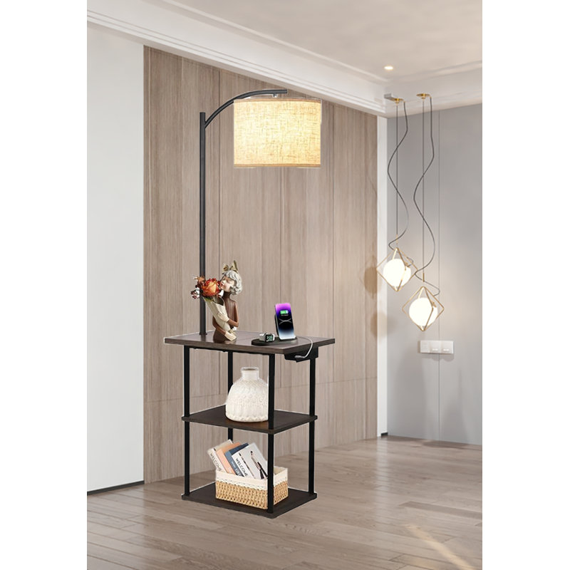 Latitude Run® Floor Lamp With Table | Wayfair