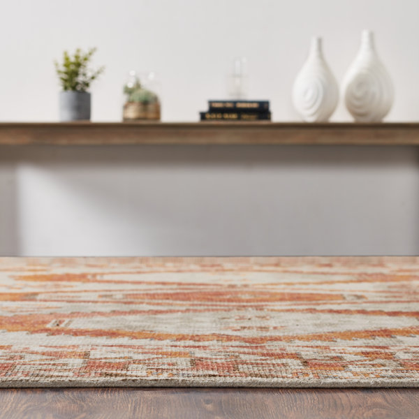 Madison Couture Rugs Tribal Elegance Orange/Rust/Grey Hand-Knotted Wool ...