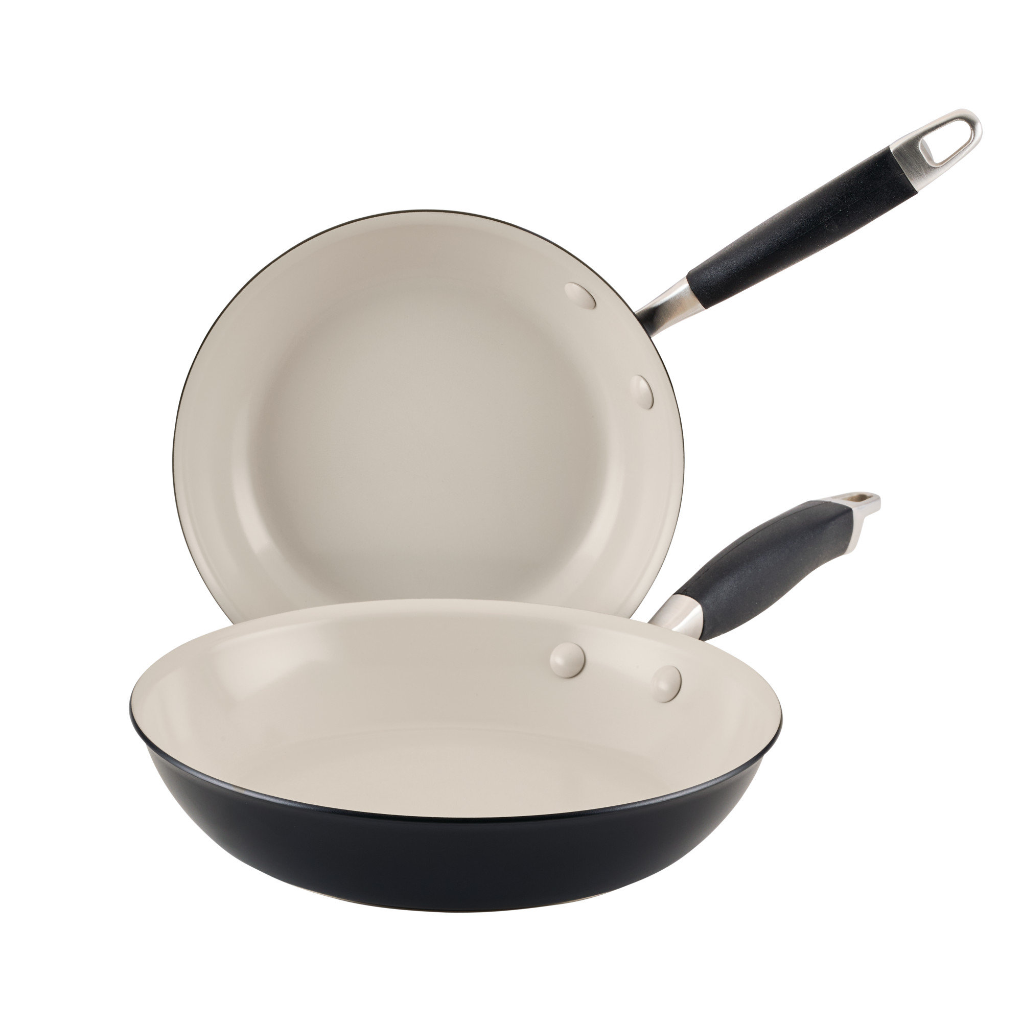Anolon Advanced Ceramic Nonstick Frying Pan Set, 2 Piece, Black ...