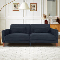 George Oliver 74 Inch Corduroy Sofa: Extra Deep Comfort, Mid-Century ...