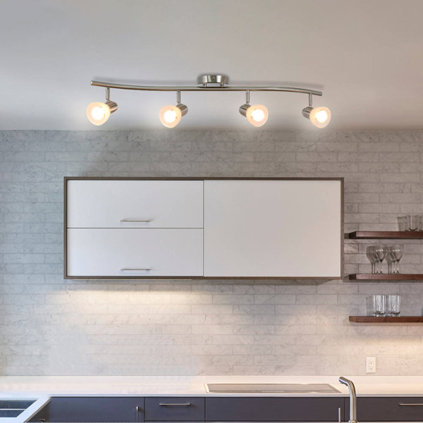 XiNBEi Lighting 33.625'' 4 -Light Fixed Track Lighting Track Kit with ...