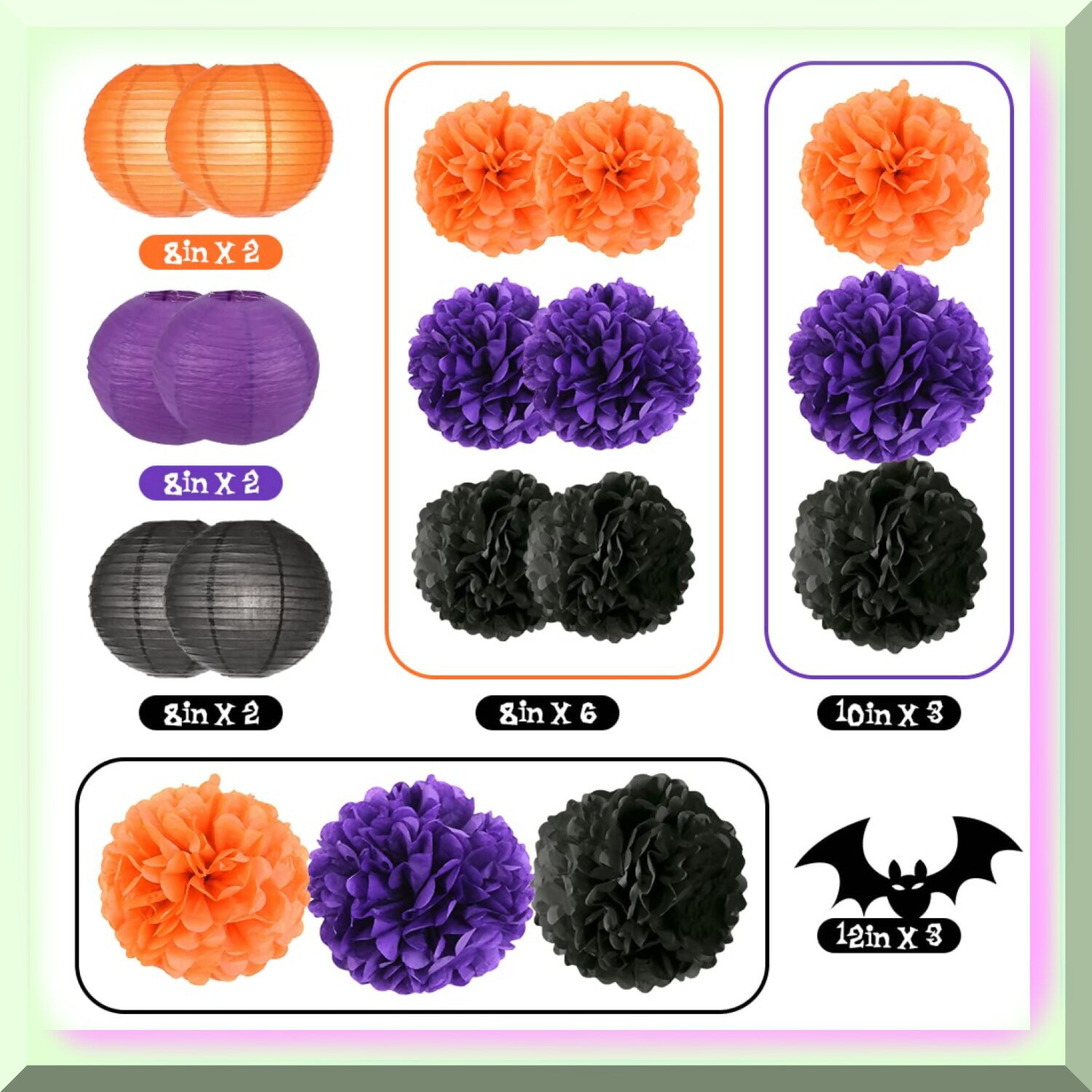 BRBCA Greenery Bliss Tissue Paper Pom Poms 12 Pack | Wayfair