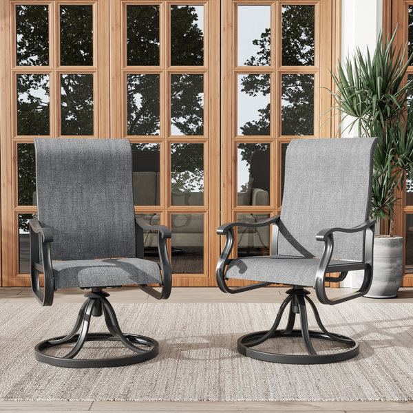 Lark Manor Avionce High Back Swivel Rocker Patio Dining Armchair(set of ...