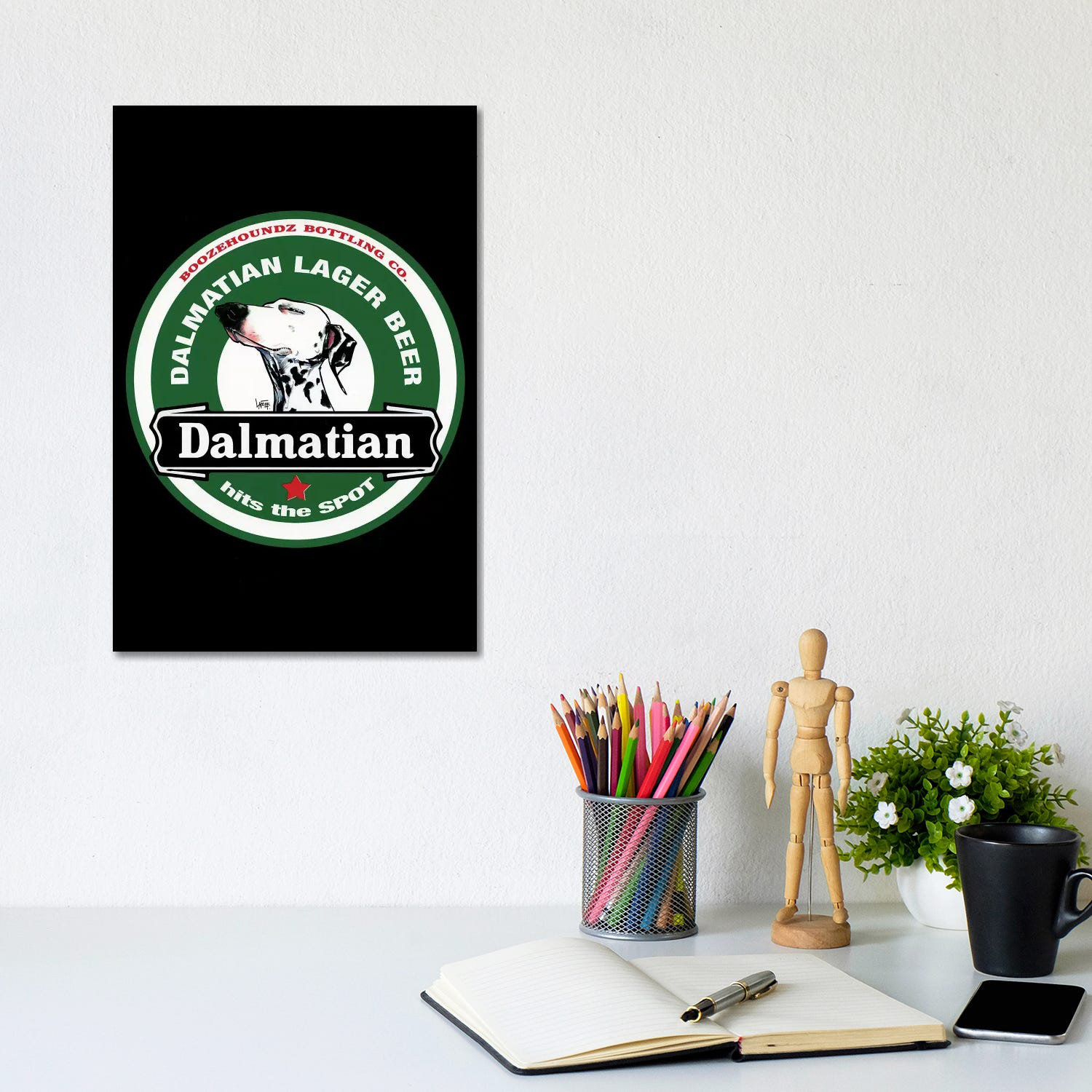 East Urban Home Dalmatian Lager Beer by Canine Caricatures - Wrapped ...