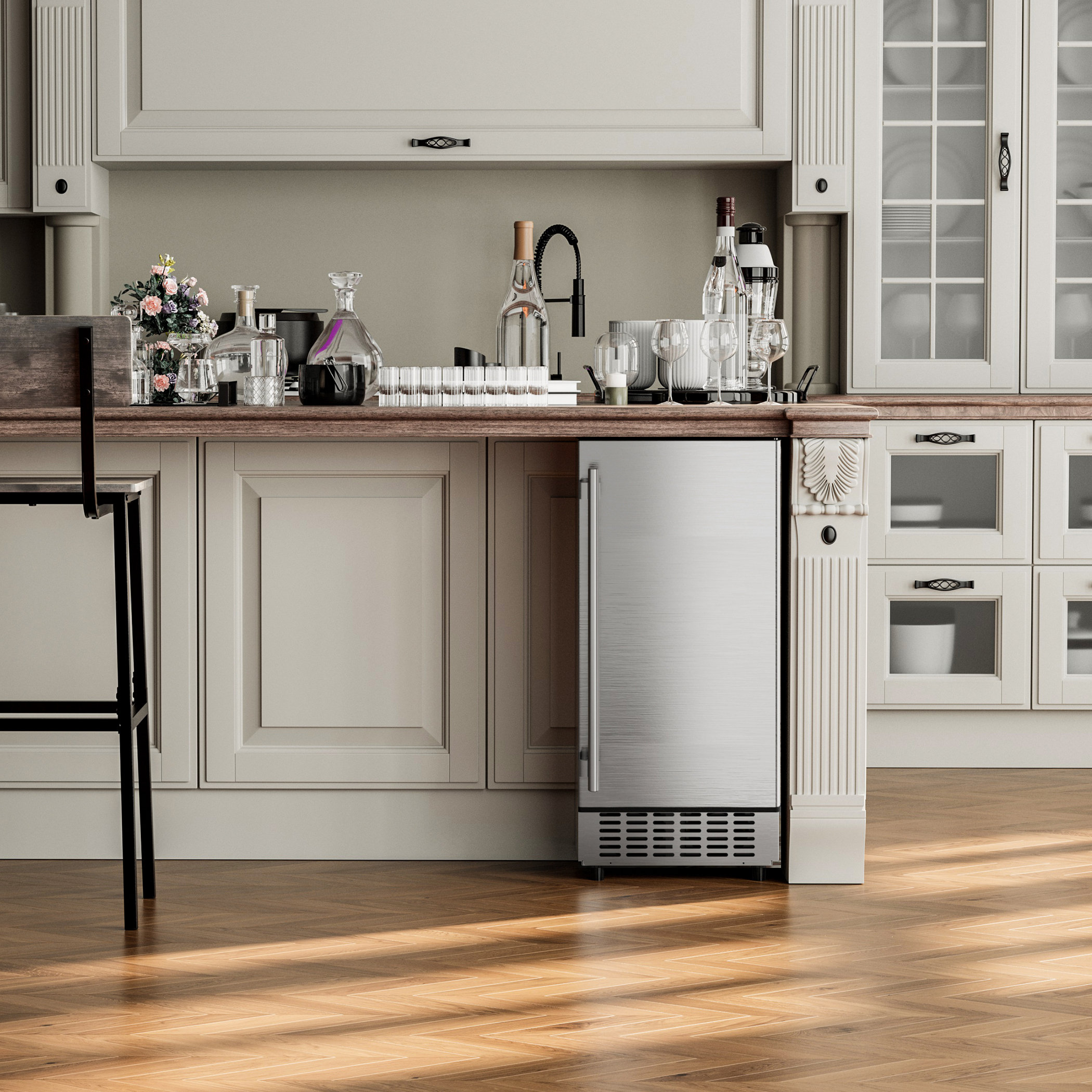 Coolake 15" 80lbs/day Under Counter Ice Maker Built-in Freestanding Ice ...