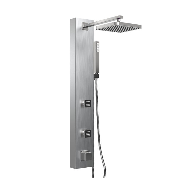 Wen Lighting 39 In 2-Jet Rainfall Wall Mounted Shower Panel Tower ...