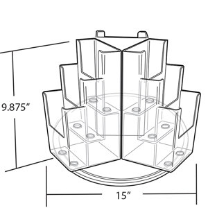 Azar Displays Nine-Pocket Three-Tier Revolving Trifold Brochure Holder ...