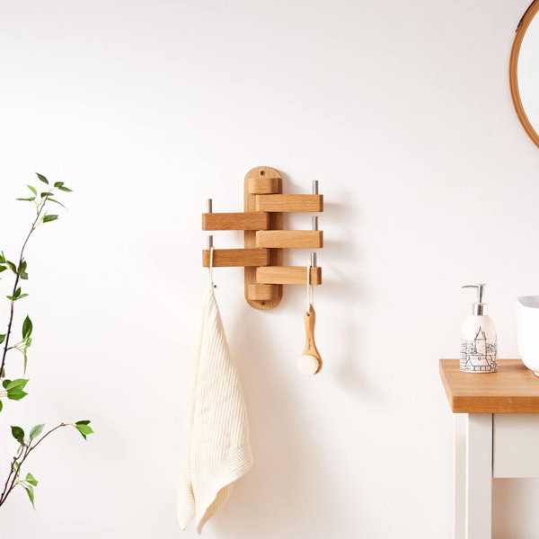 Hokku Designs Mahsiah Solid Wood Wall 5 - Hook Wall Mounted Coat Rack ...