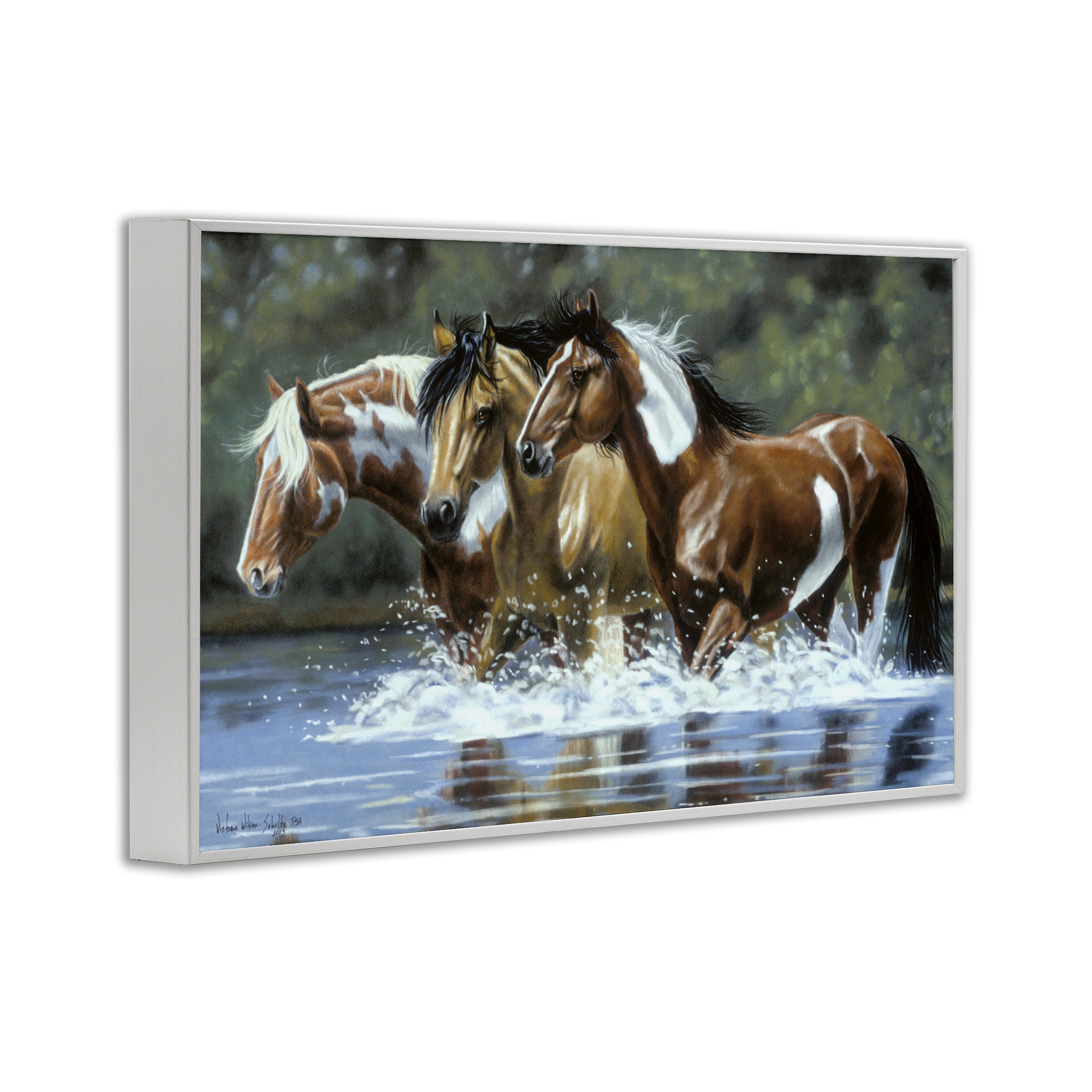 Union Rustic Heading Upstream Horses Framed Giclee Art by Victoria ...