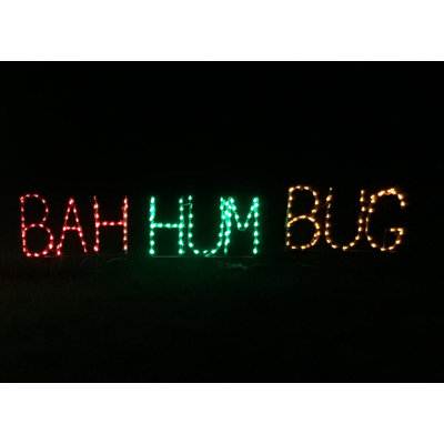 Lori's Lighted D'Lites BAH HUM BUG Block Letter Sign Christmas Holiday ...