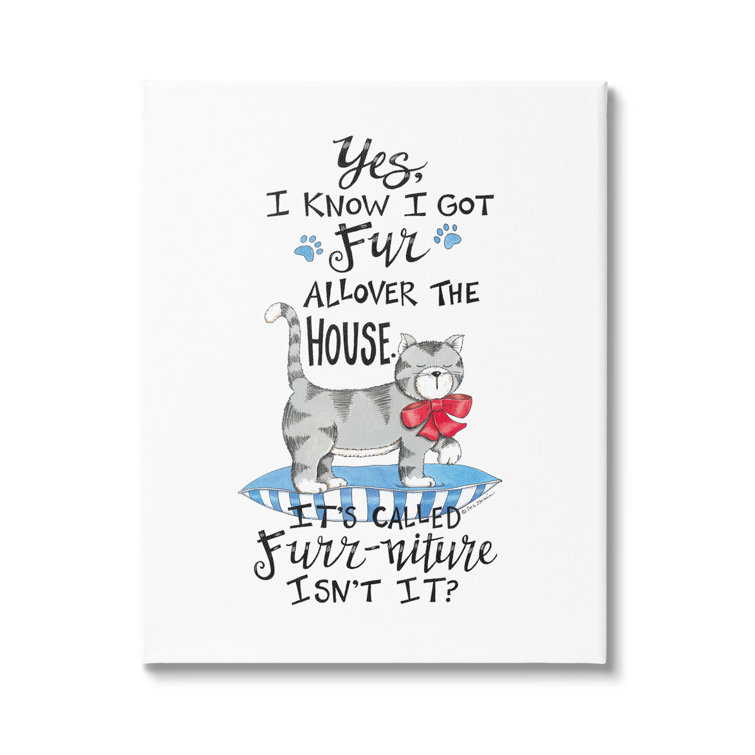 Trinx Furr-niture Funny Cat On Canvas by Deb Strain Graphic Art ...