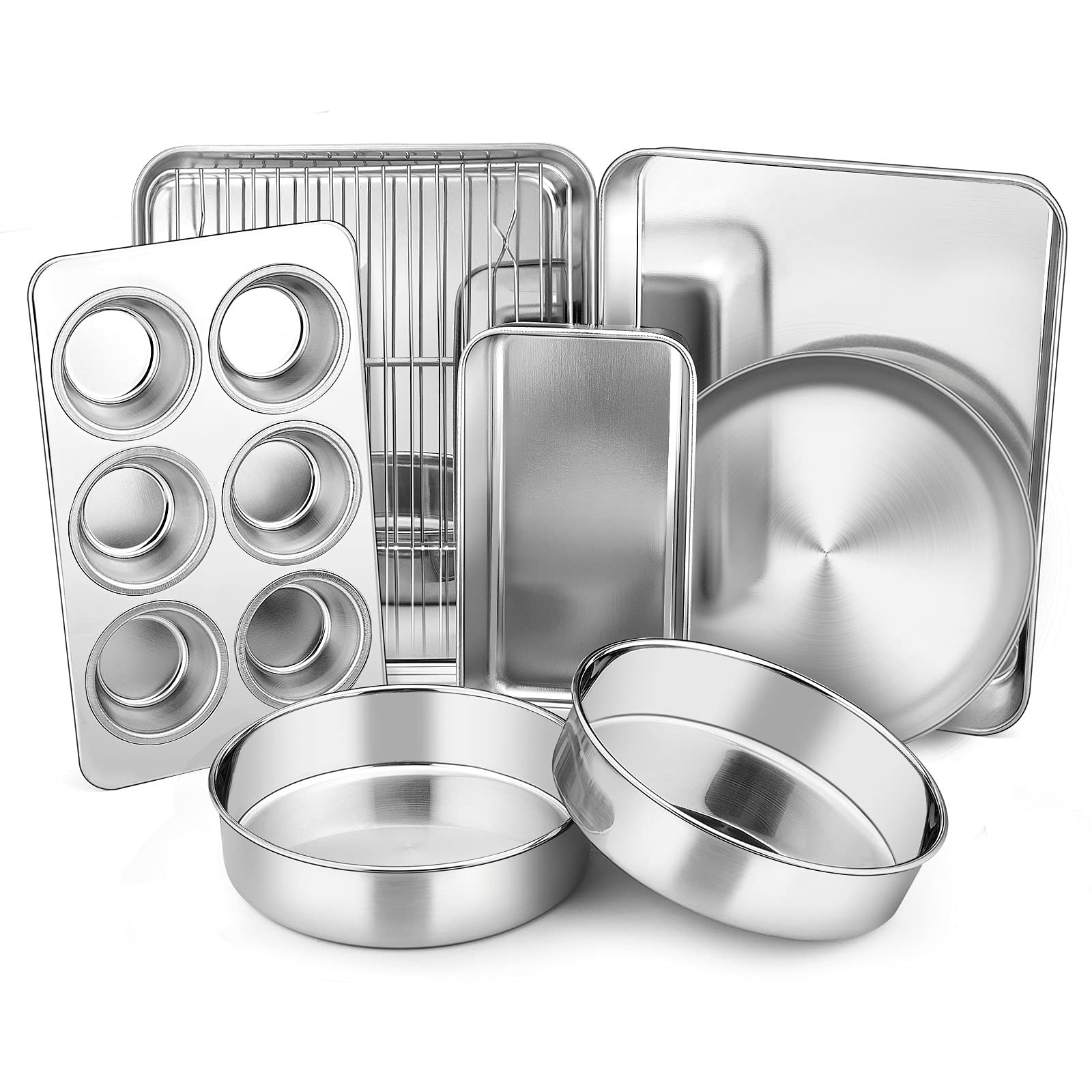 COAHAHA 8-Piece Stainless Steel Bakeware Set - Healthy, Versatile ...