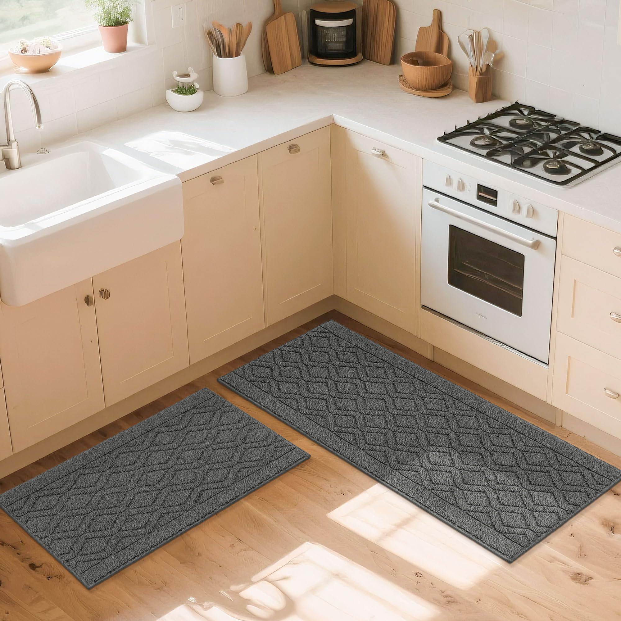 Latitude Run® Kitchen Rug Mats Made Of 100% Polypropylene, 2-Pack Soft ...