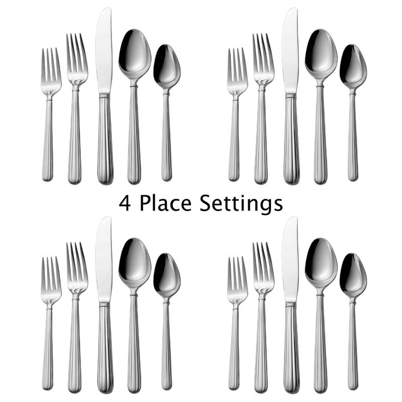 Mikasa Italian Countryside 20-Piece 18/10 Stainless Steel Flatware Set ...
