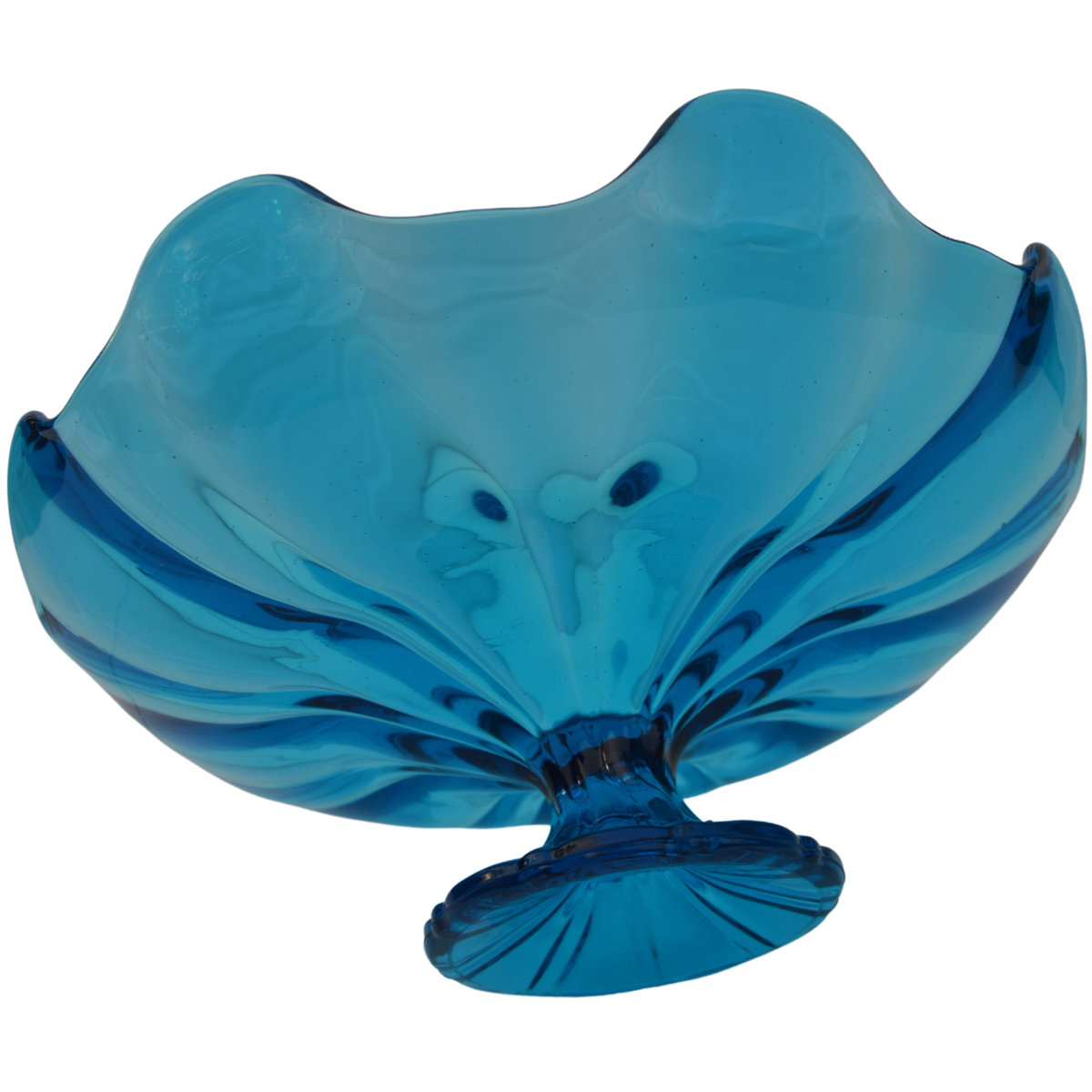 The Moroccan Room Mid-century Handblown Blue Glass Centerpiece | Perigold