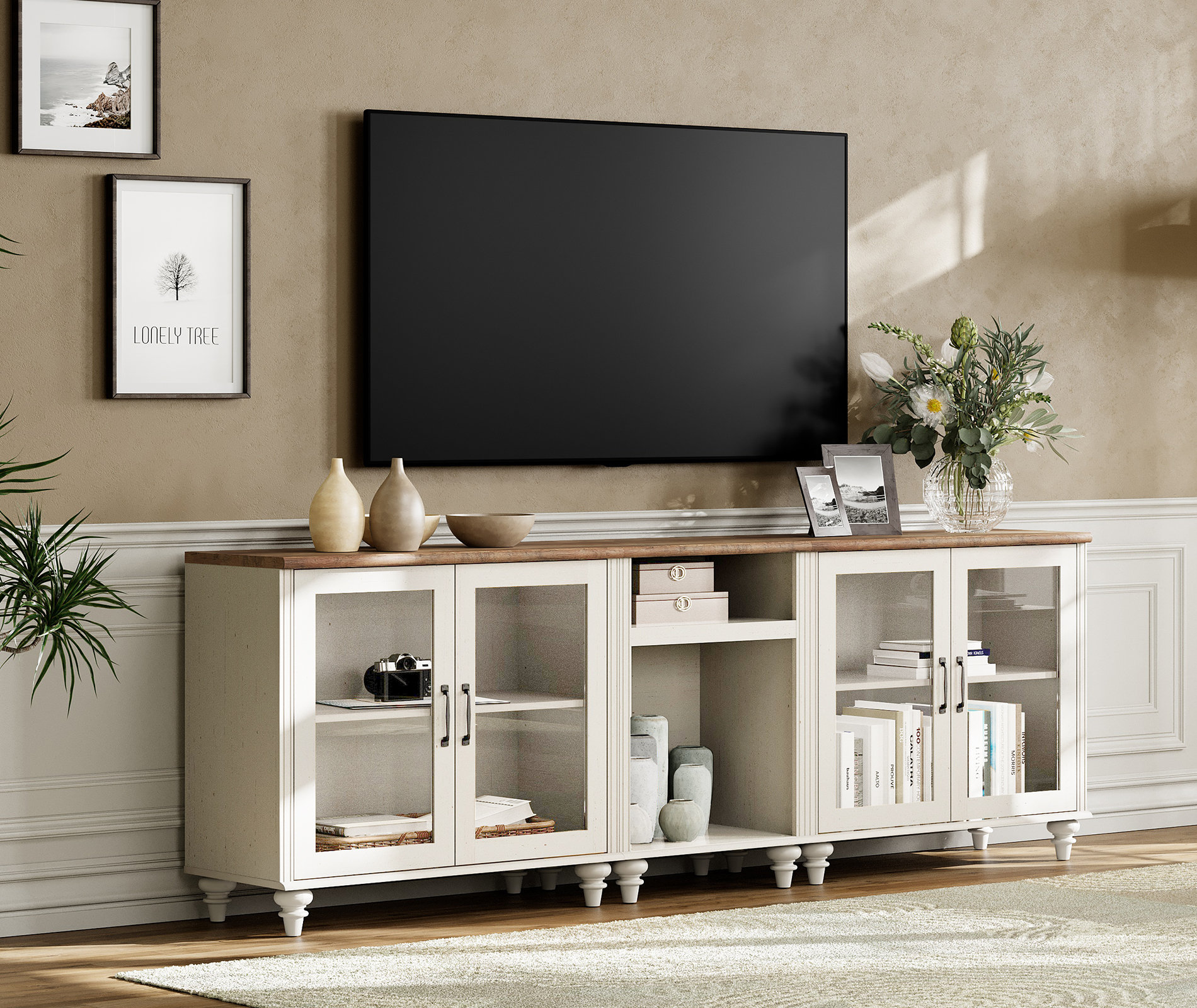 Alcott Hill® TV Stand For Tvs Up To, Home Entertainment Center With 4 ...