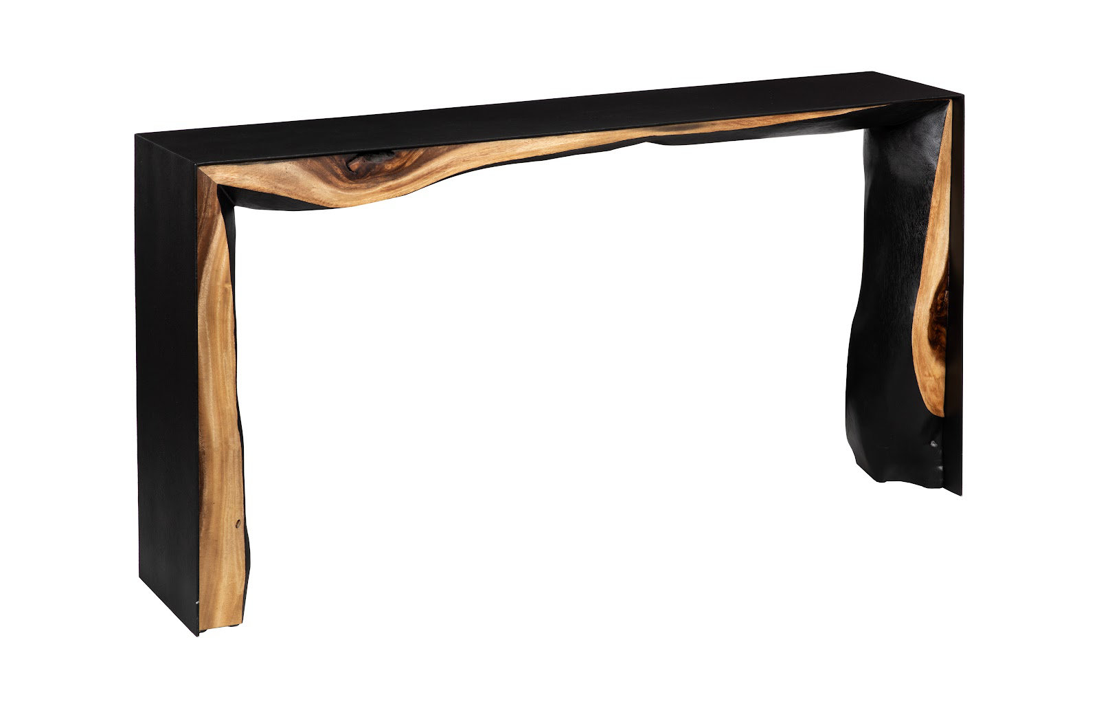 Phillips Collection Waterfall Framed Console Table, Natural/Black, Iron ...