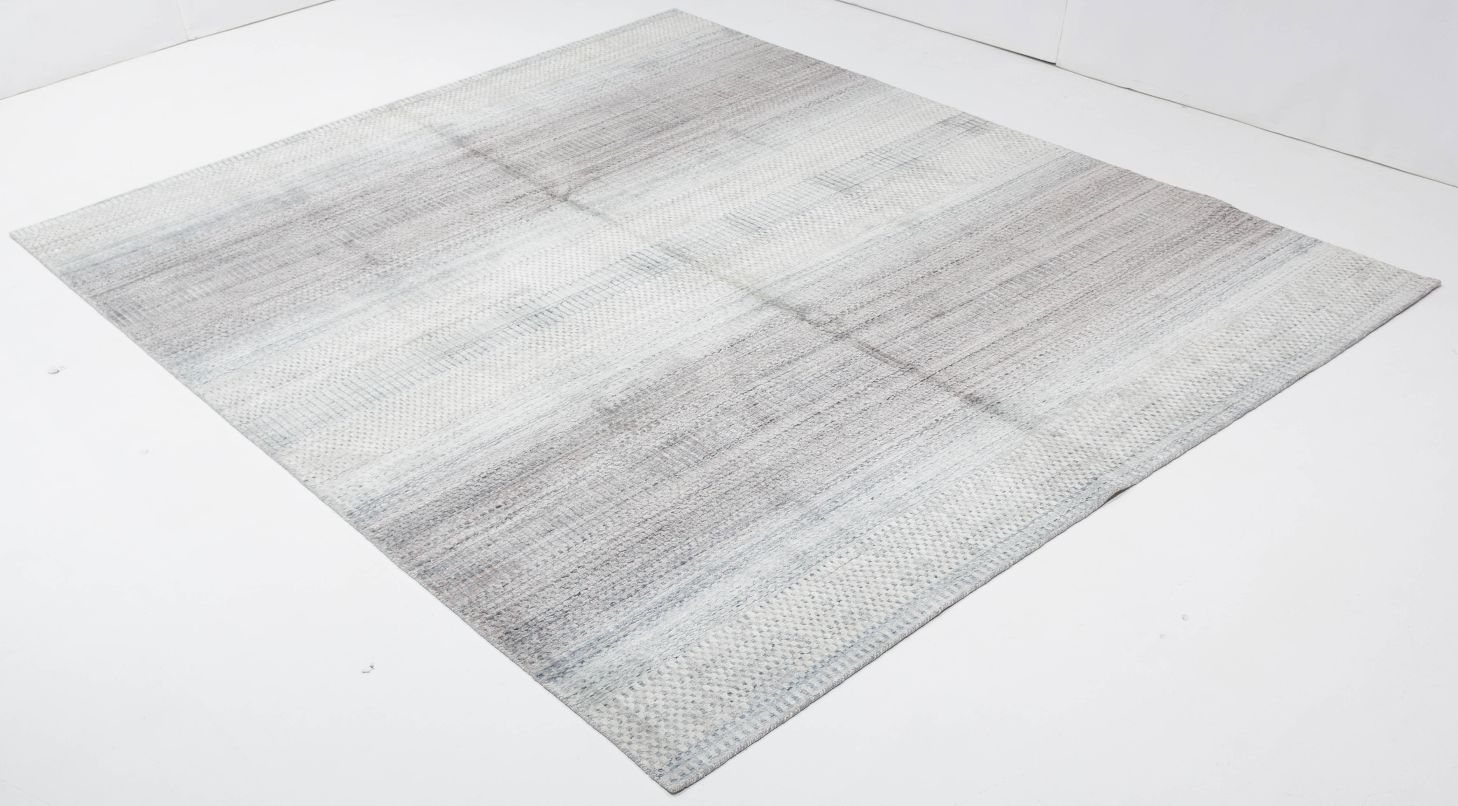 String Matter Modern Striped Handloomed White/Lilac Area Rug | Wayfair