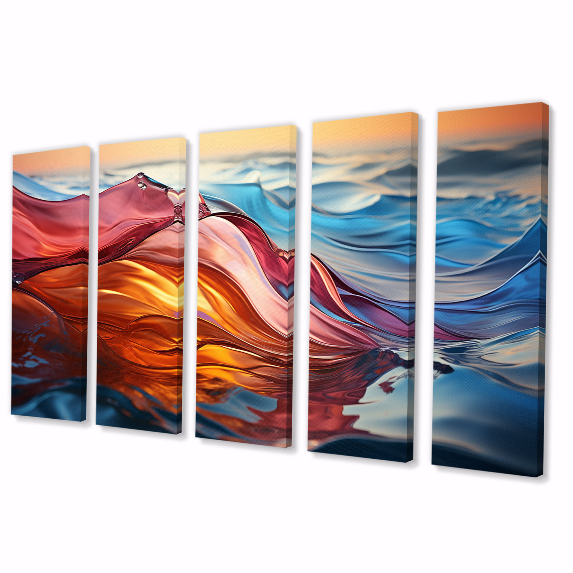 DesignArt " Coastal Chromatic Waterscapes I " 5 - Pieces | Wayfair