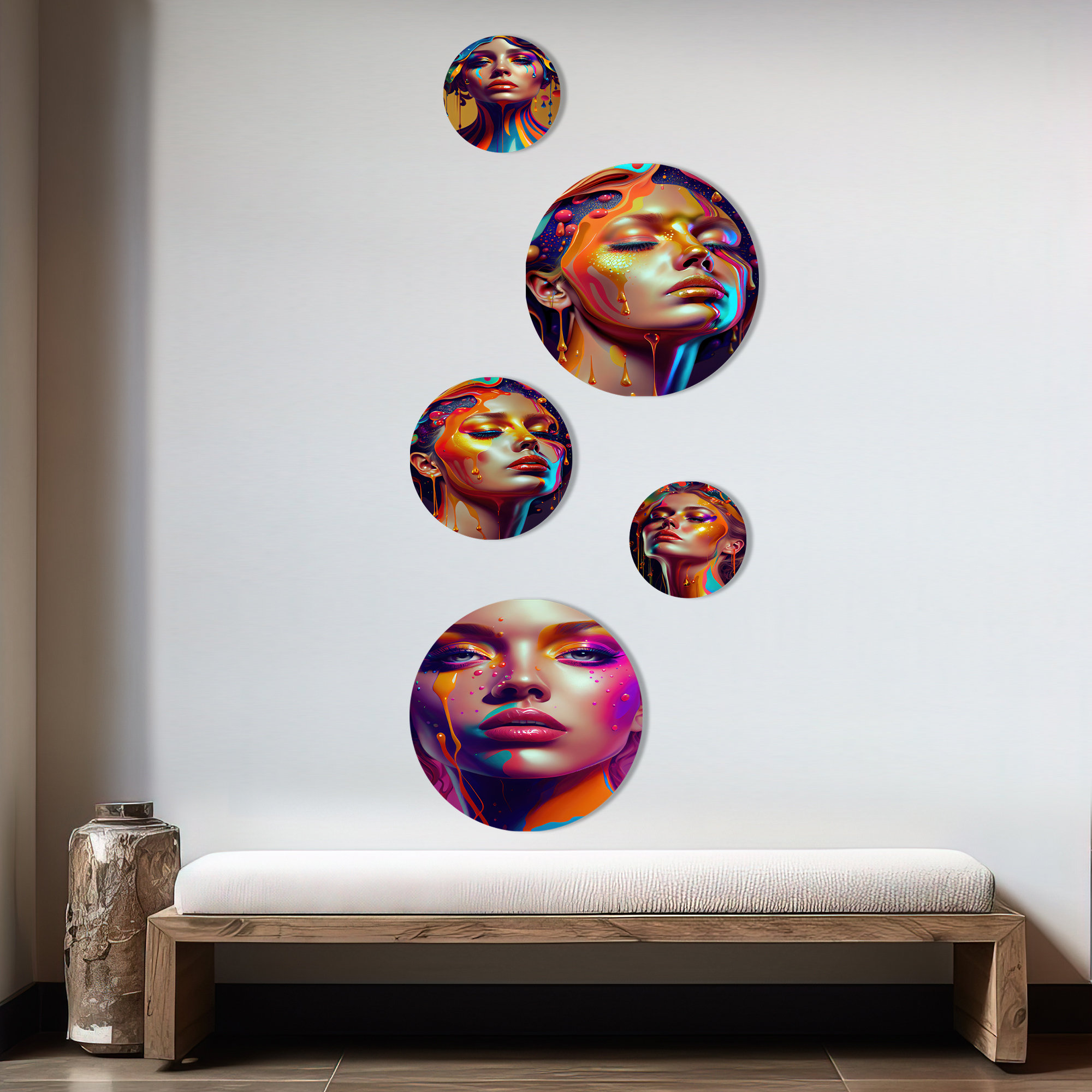 Design Art Liquid Ink Sensual Woman Portrait I - Fashion Woman Metal ...