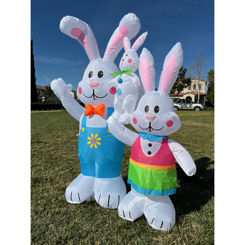 BZB Goods 5 Foot Tall Happy Easter Lighted Inflatable Bunny Rabbit ...