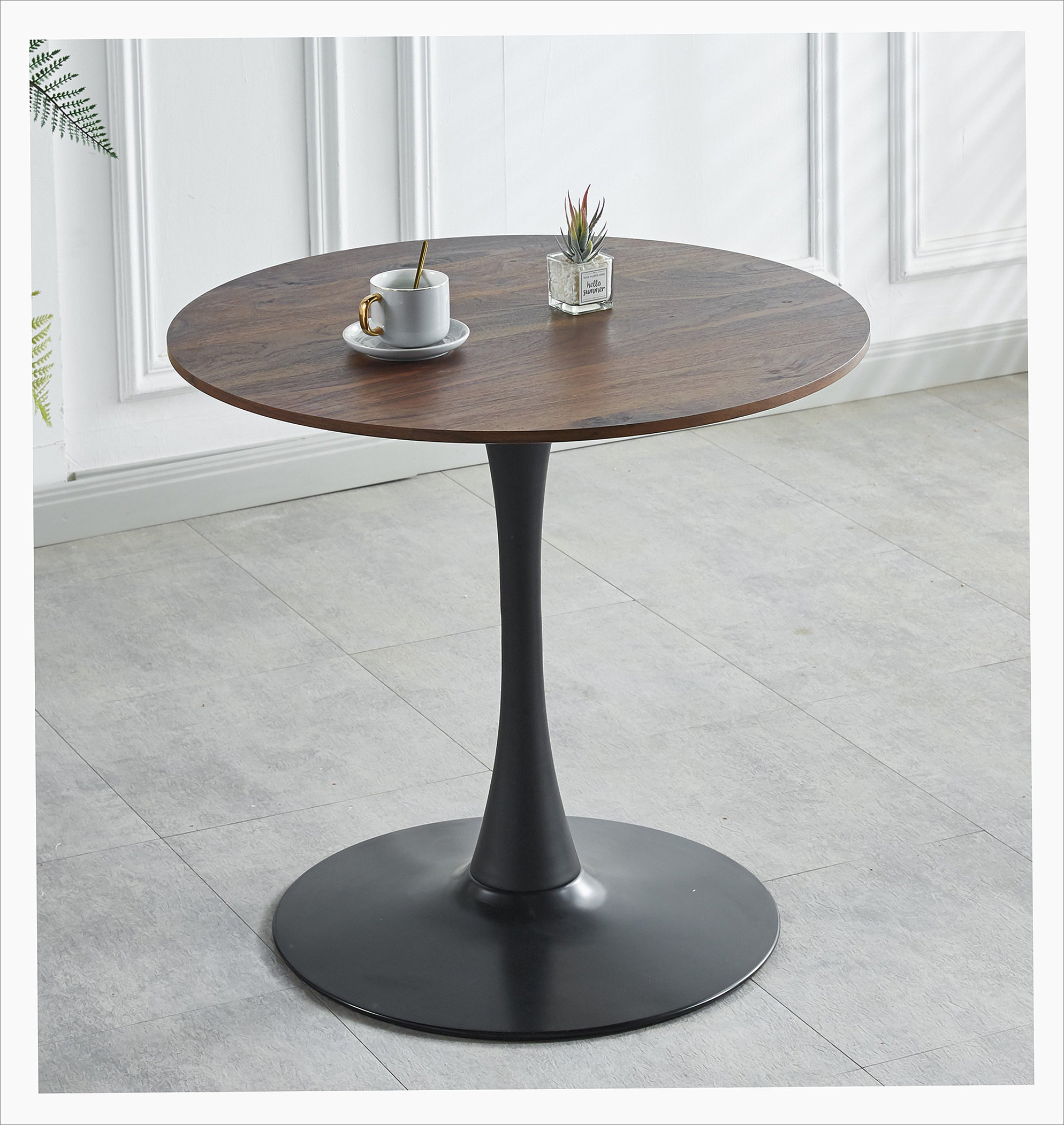 George Oliver Modern Round Dining Table with Round MDF Table Top,Metal ...