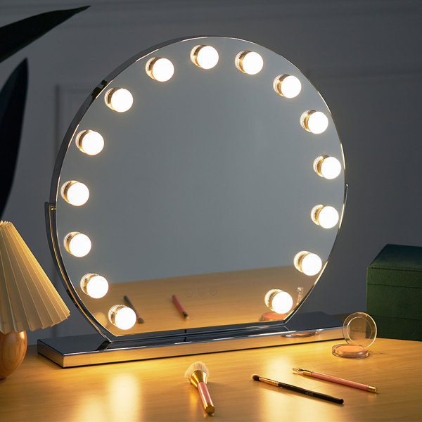 Ivy Bronx Makeup Mirror with LED Lights and 3 Colour Modes | Wayfair.co.uk