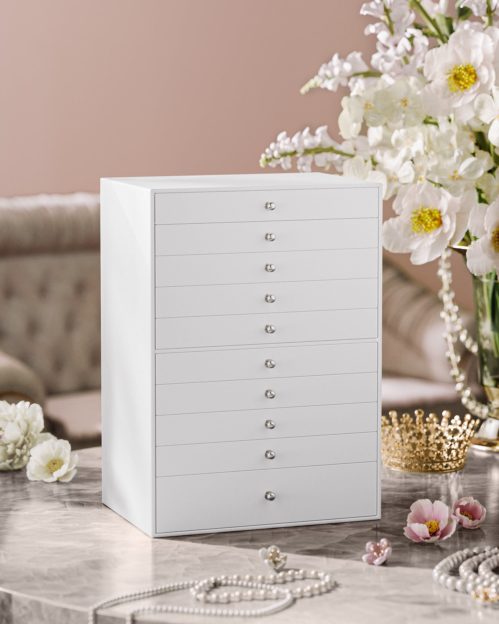 17 Stories Extra Large Jewellery Box, 10-Layer Storage Case, Faux ...