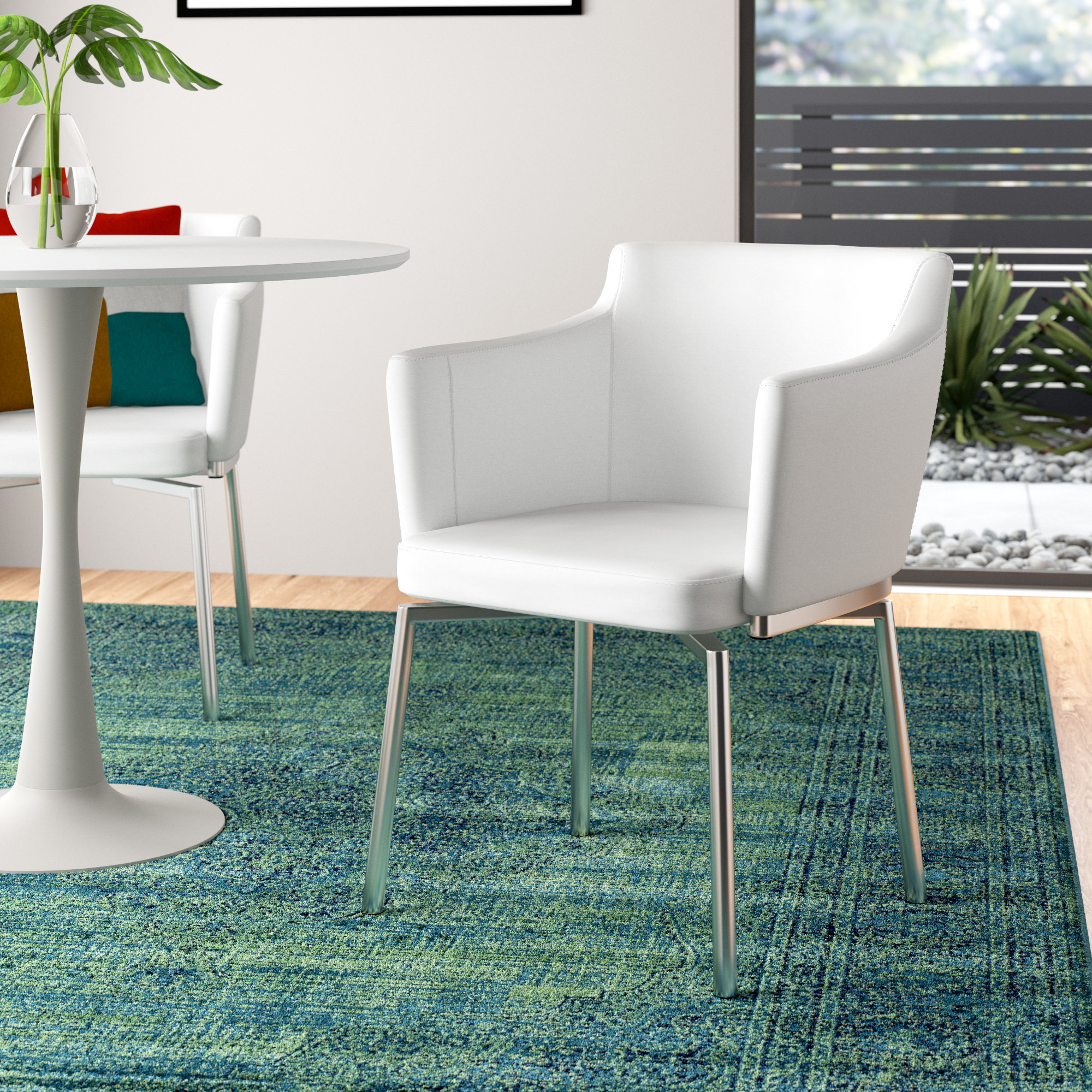 Wade Logan® Beisel Contemporary Swivel Arm Chair w/ Steel Legs ...