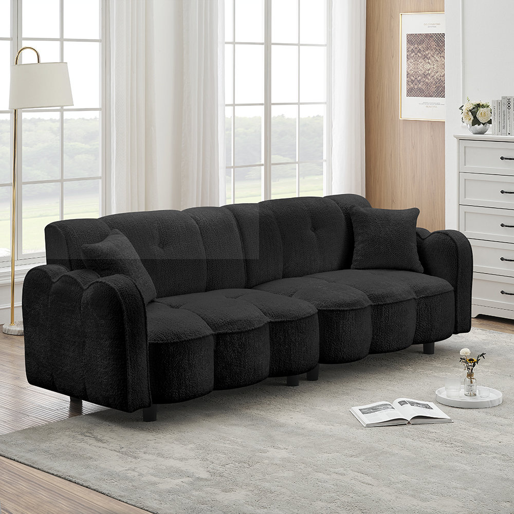 Latitude Run® Saish 96.06'' Velvet Square Arms Sofa | Wayfair
