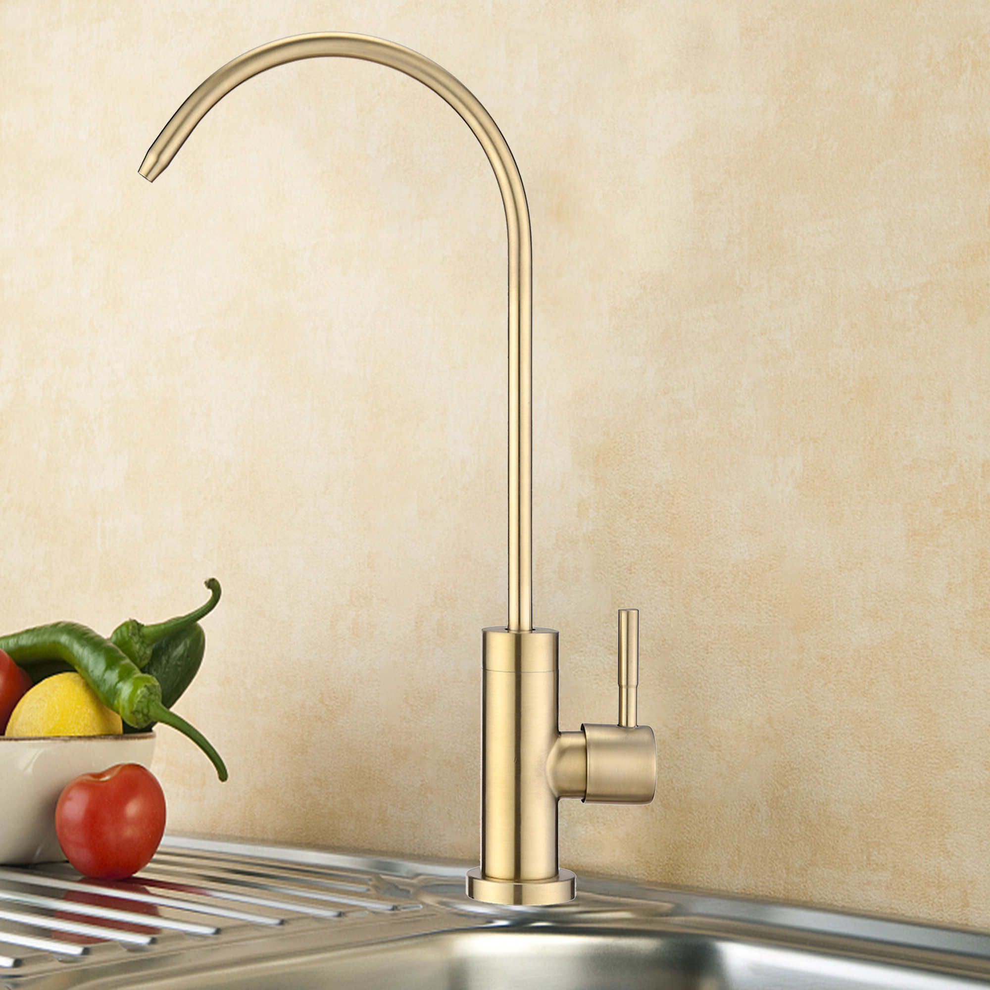 ESHOO Kitchen Water Filter Faucet, 100% Lead-Free Drinking Water Faucet ...