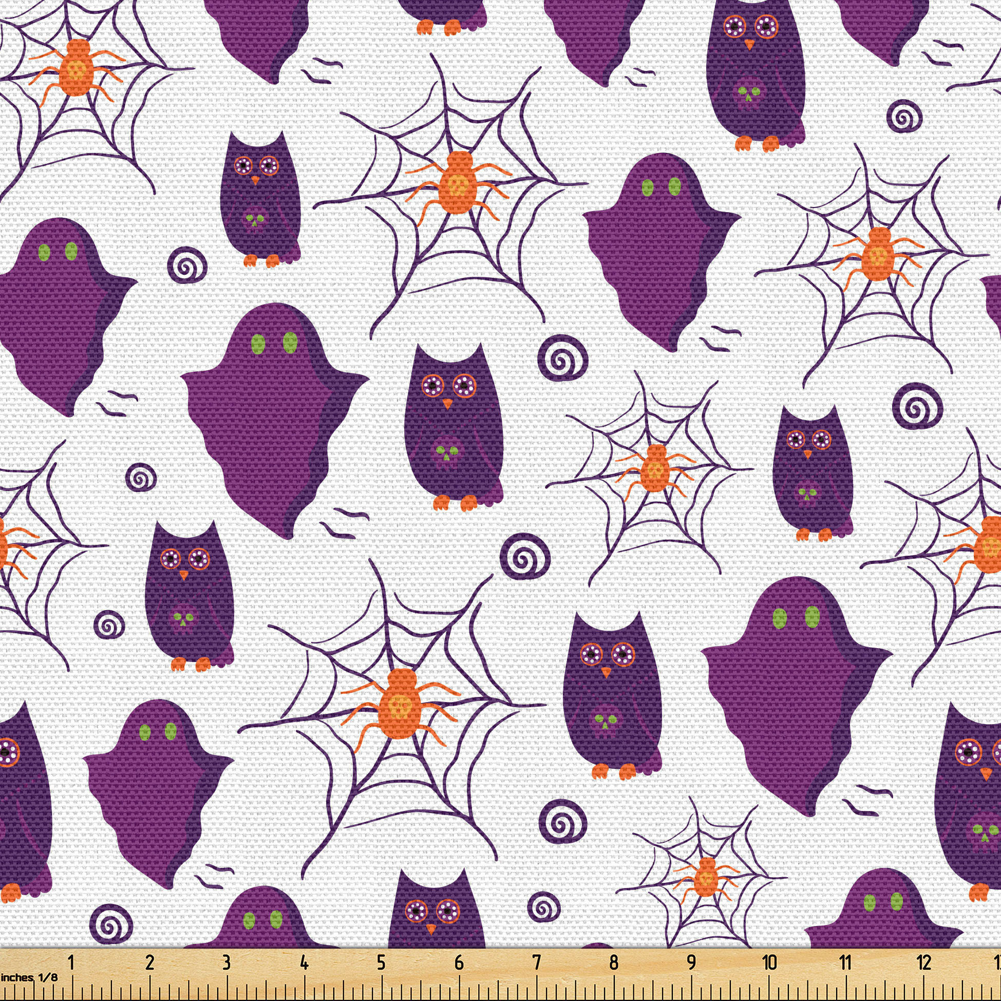 The Seasonal Aisle Airika Owl and Spider Web Fabric | Wayfair.co.uk