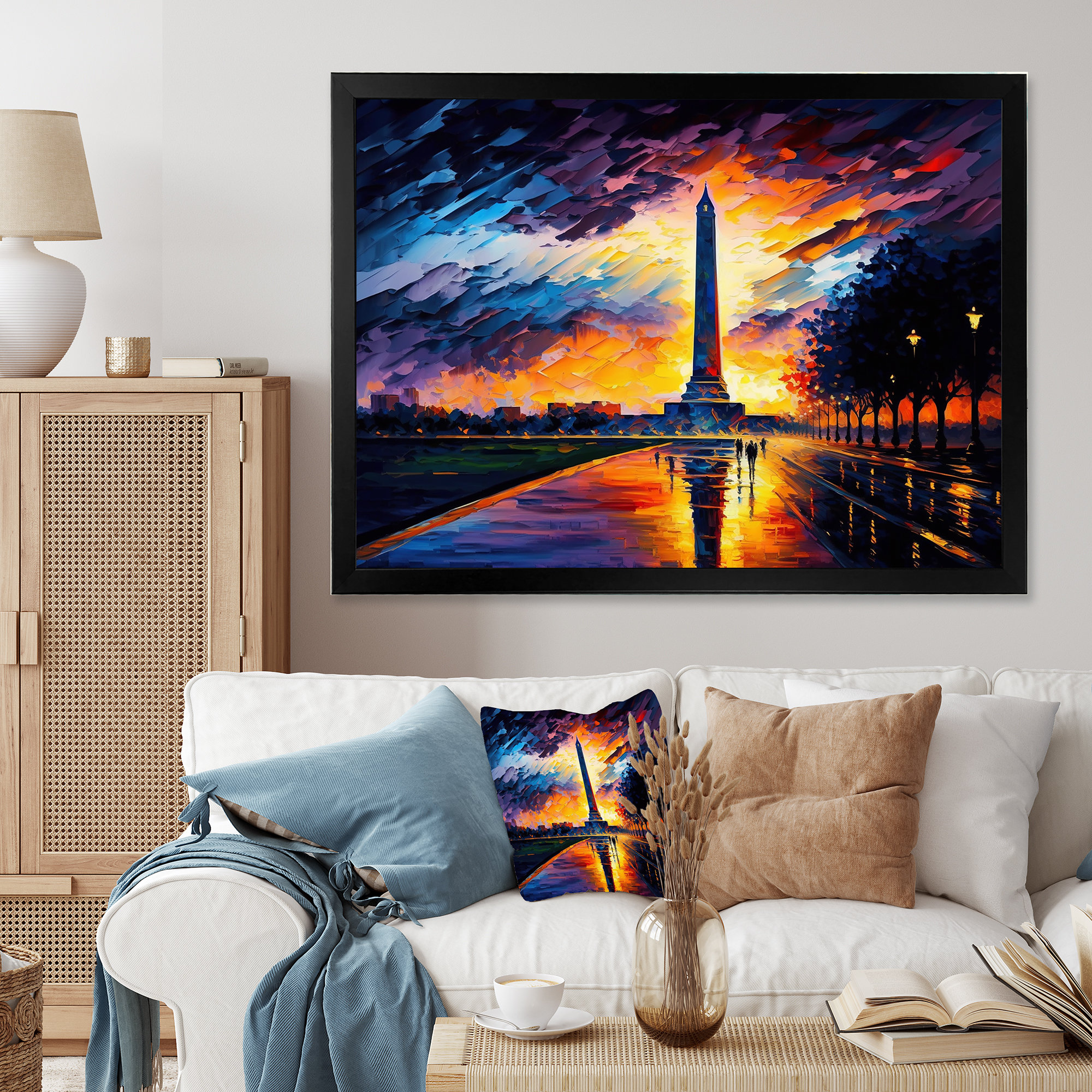 Latitude Run® Colourful Washington Monument - Cityscapes Canvas Wall ...